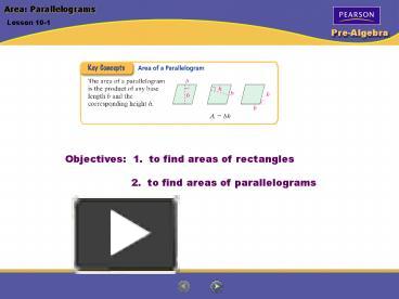 Area: Parallelograms presentation | free to view