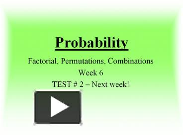 PPT – Probability PowerPoint presentation | free to download - id ...