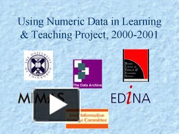 PPT – Using Numeric Data in Learning PowerPoint presentation | free to ...