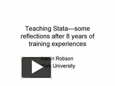 Teaching Stata presentation | free to download
