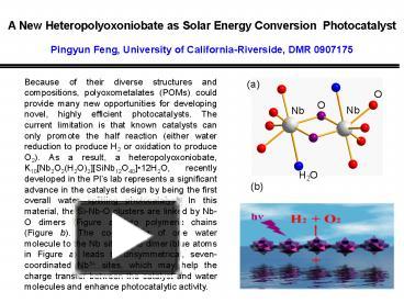PPT – A New Heteropolyoxoniobate as Solar Energy Conversion ...