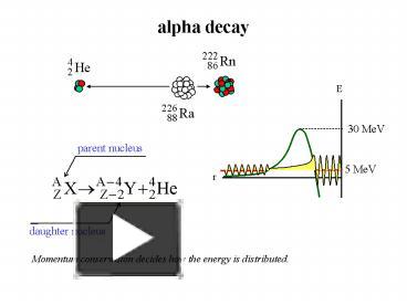 PPT – alpha decay PowerPoint presentation | free to view - id: 76a856-NWRmM