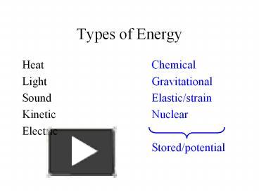 Types of Energy presentation | free to view
