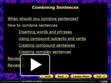 Combining Sentences presentation | free to download