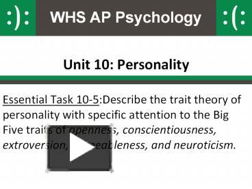 PPT – Unit 10: Personality PowerPoint presentation | free to download ...