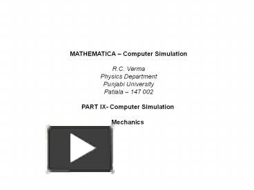 PPT – MATHEMATICA PowerPoint presentation | free to view - id: 76b169-YzI3M