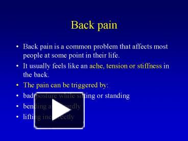 PPT – Back pain PowerPoint presentation | free to download - id: 76b2bd ...
