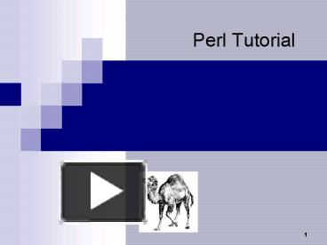 Perl Tutorial presentation | free to view