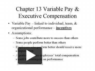 Chapter 13 Variable Pay presentation | free to view