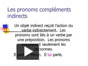 Les pronoms compl presentation | free to view