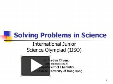 PPT – Solving Problems in Science PowerPoint presentation | free to ...