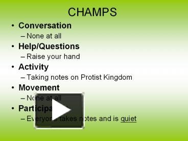 PPT – CHAMPS PowerPoint presentation | free to download - id: 76c8a3-Y2FmZ