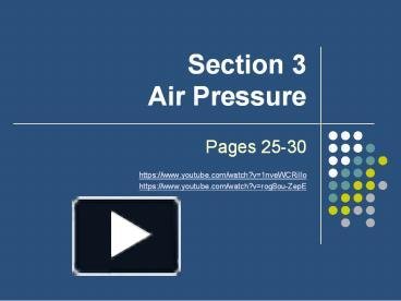 PPT – Section 3 Air Pressure PowerPoint presentation | free to download ...