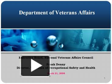 Department of Veterans Affairs presentation | free to view