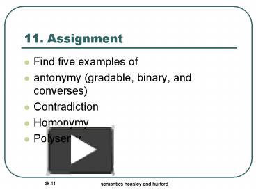 PPT – 11. Assignment PowerPoint presentation | free to download - id ...