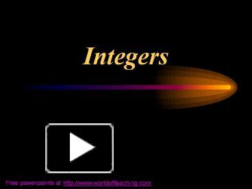 Integers presentation | free to download