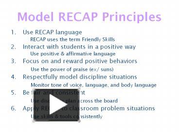 PPT – Model RECAP Principles PowerPoint presentation | free to view ...