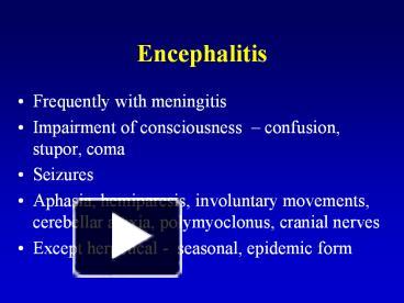 Encephalitis presentation | free to download