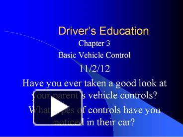 Driver presentation | free to view