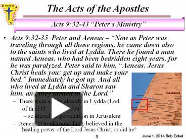Acts 9:32-35 Peter and Aeneas presentation | free to download