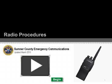 Radio Procedures presentation | free to view