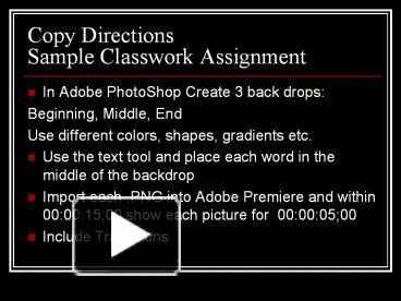 PPT – Copy Directions Sample Classwork Assignment PowerPoint ...