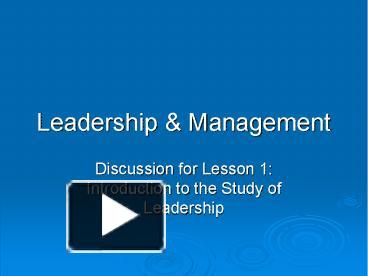 PPT – Leadership PowerPoint presentation | free to download - id ...