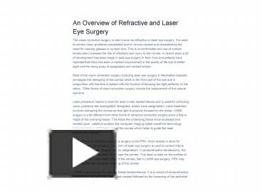 PPT – An Overview of Refractive and Laser Eye Surgery PowerPoint ...