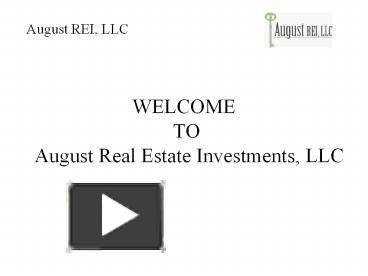 Real Estate Investment Company - August REI presentation | free to download