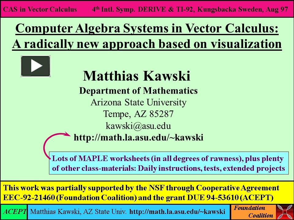 Computer Algebra Systems in Vector Calculus: A radically new approach ...