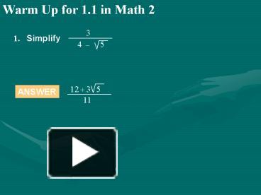 PPT – 1.1 Writing Complex Numbers PowerPoint presentation | free to ...