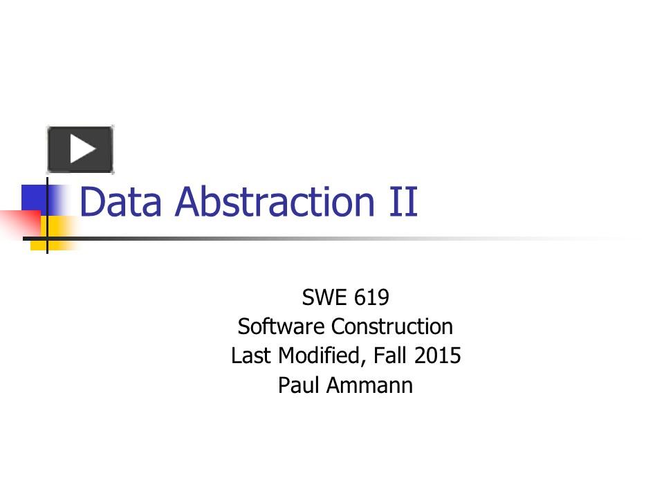 PPT – Data Abstraction II PowerPoint presentation | free to download ...
