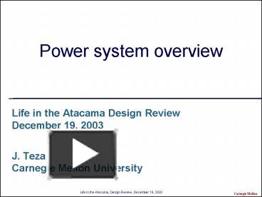 Power system overview presentation | free to view