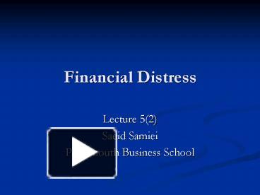 Financial Distress presentation | free to view