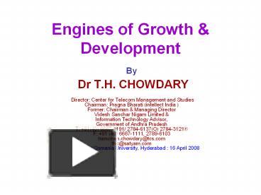 PPT – Engines of Growth PowerPoint presentation | free to view - id ...