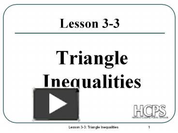 PPT – Triangle Inequalities PowerPoint presentation | free to download ...