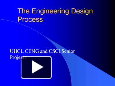 PPT – The Engineering Design Process PowerPoint presentation | free to ...