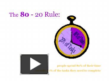 The 80 20 Rule: presentation | free to view