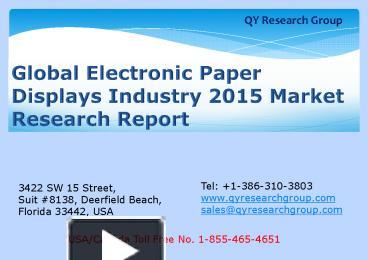 PPT – Global Electronic Paper Displays Industry 2015 Market Size Share ...