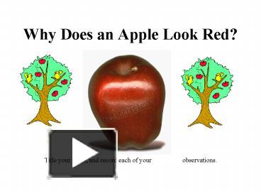 Why Does an Apple Look Red presentation | free to view
