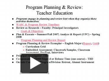 PPT – Program Planning PowerPoint presentation | free to download - id ...