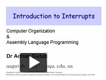 Introduction to Interrupts presentation | free to view
