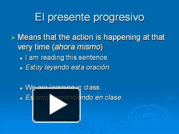 PPT – El presente progresivo PowerPoint presentation | free to view ...