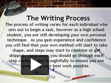 The Writing Process presentation | free to view