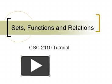 Sets, Functions and Relations presentation | free to download