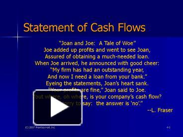 PPT – Statement of Cash Flows PowerPoint presentation | free to ...