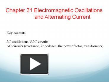 Chapter 31 Electromagnetic Oscillations presentation | free to download