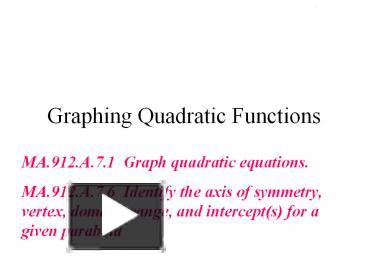 Graphing Quadratic Functions presentation | free to view