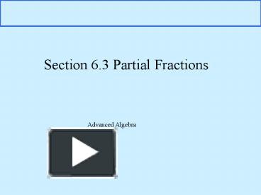 Partial fractions presentation | free to view