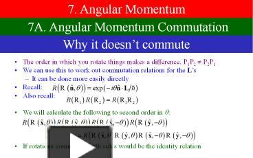 PPT – 7. Angular Momentum PowerPoint presentation | free to download ...